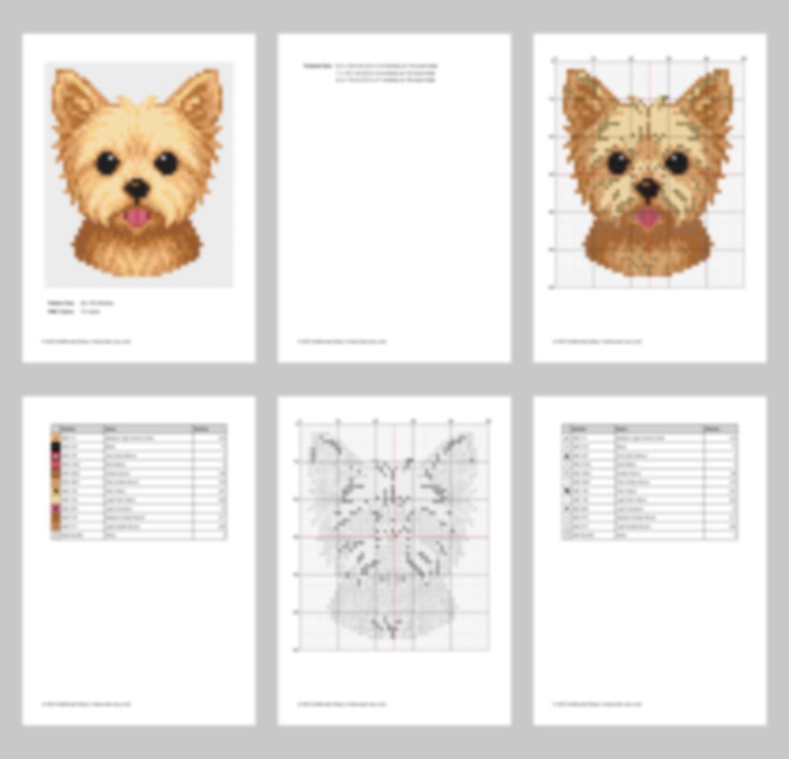 Yorkshire Terrier Cross Stitch Pattern - PDF Instant Download, Cute ...