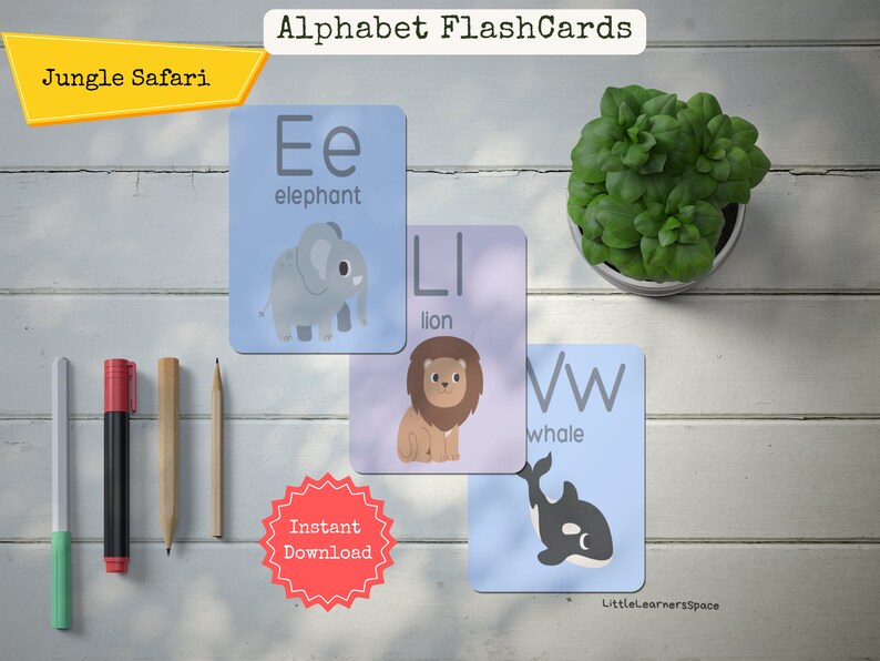 Jungle Safari Alphabet Flashcards | Printable Flashcard| ABC Flashcards ...