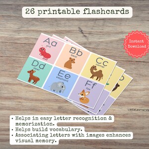 Jungle Safari Alphabet Flashcards Printable Flashcard ABC Flashcards ...