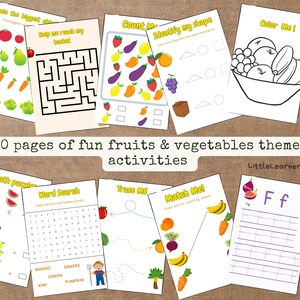 Fruits & Vegetables Busy Book| Kindergarten Preschool Printable ...