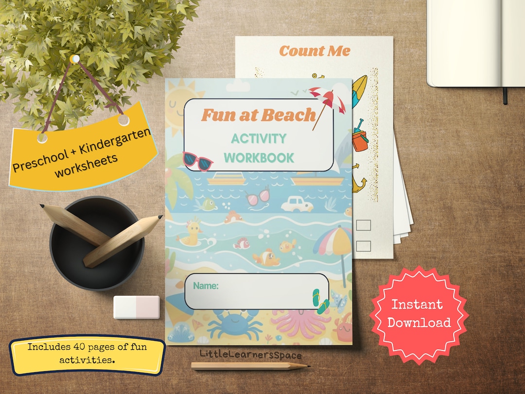Fun at Beach Busy Book Kindergarten Preschool Printable Activity ...