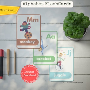 Circus Alphabet Flashcards | Printable Flashcard| ABC Flashcards| for ...