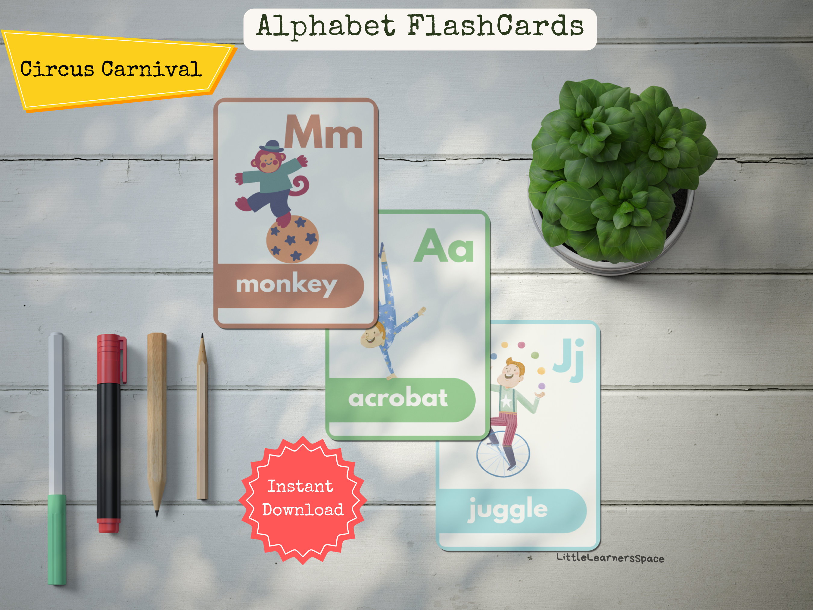 Circus Alphabet Flashcards | Printable Flashcard| ABC Flashcards| for ...