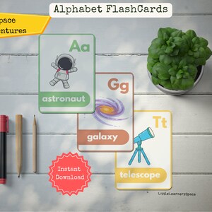 Space Adventures Alphabet Flashcards Printable Flashcard ABC Flashcards ...