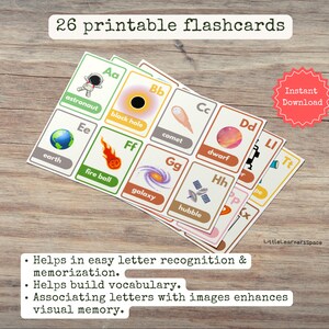 Space Adventures Alphabet Flashcards Printable Flashcard ABC Flashcards ...