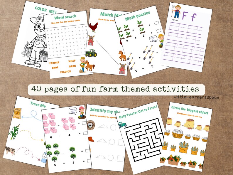 Fun at Farm Busy Book Kindergarten Preschool Printable Activity ...