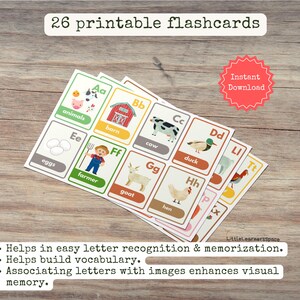 Fun at Farm Alphabet Flashcards Printable Flashcard ABC Flashcards for ...