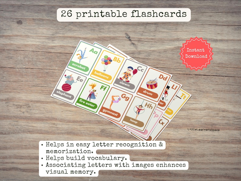 Circus Alphabet Flashcards | Printable Flashcard| ABC Flashcards| for ...