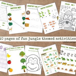 Jungle Safari Busy Book | Kindergarten Preschool Printable Activity ...