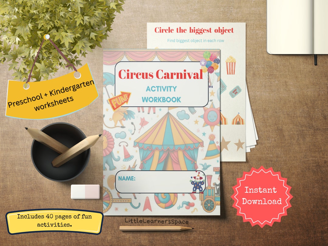Circus Carnival Busy Book | Kindergarten Preschool Printable Activity ...
