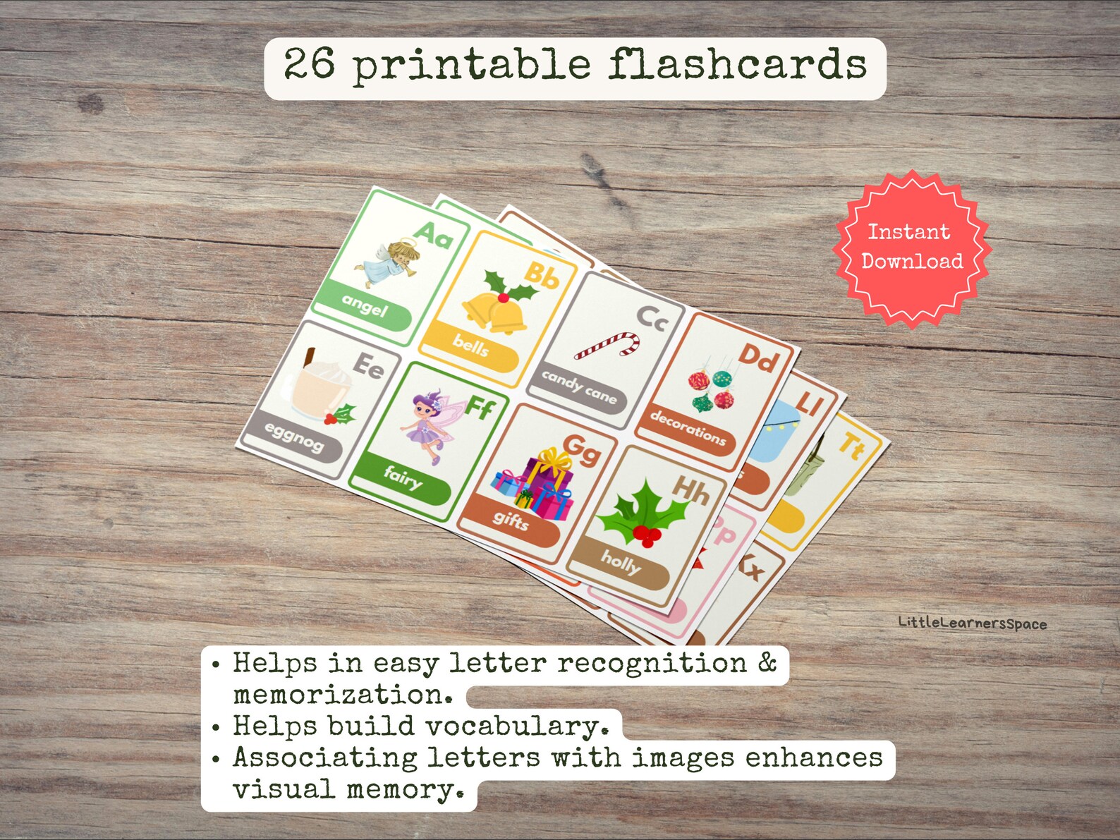 Christmas Alphabet Flashcards | Printable Flashcard | ABC Flashcards ...