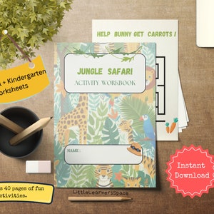Jungle Safari Busy Book Kindergarten Preschool Printable Activity ...