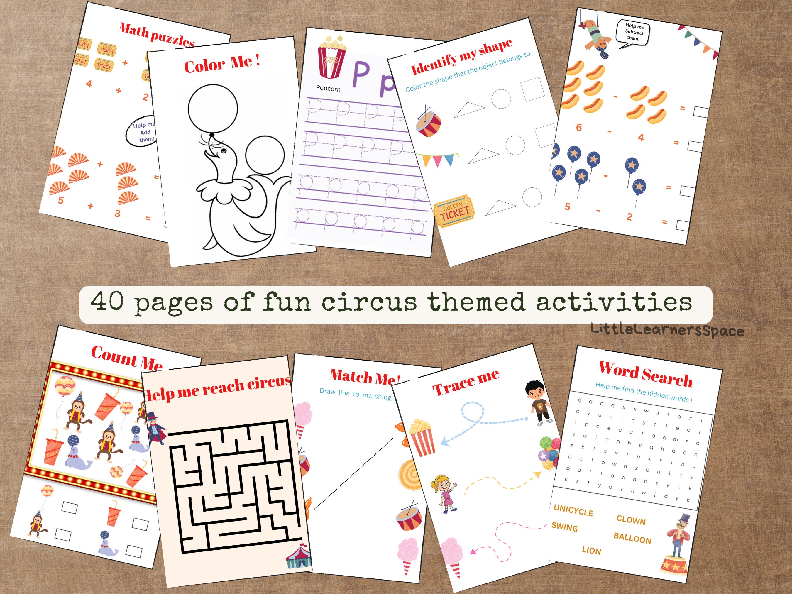 Circus Carnival Busy Book | Kindergarten Preschool Printable Activity ...