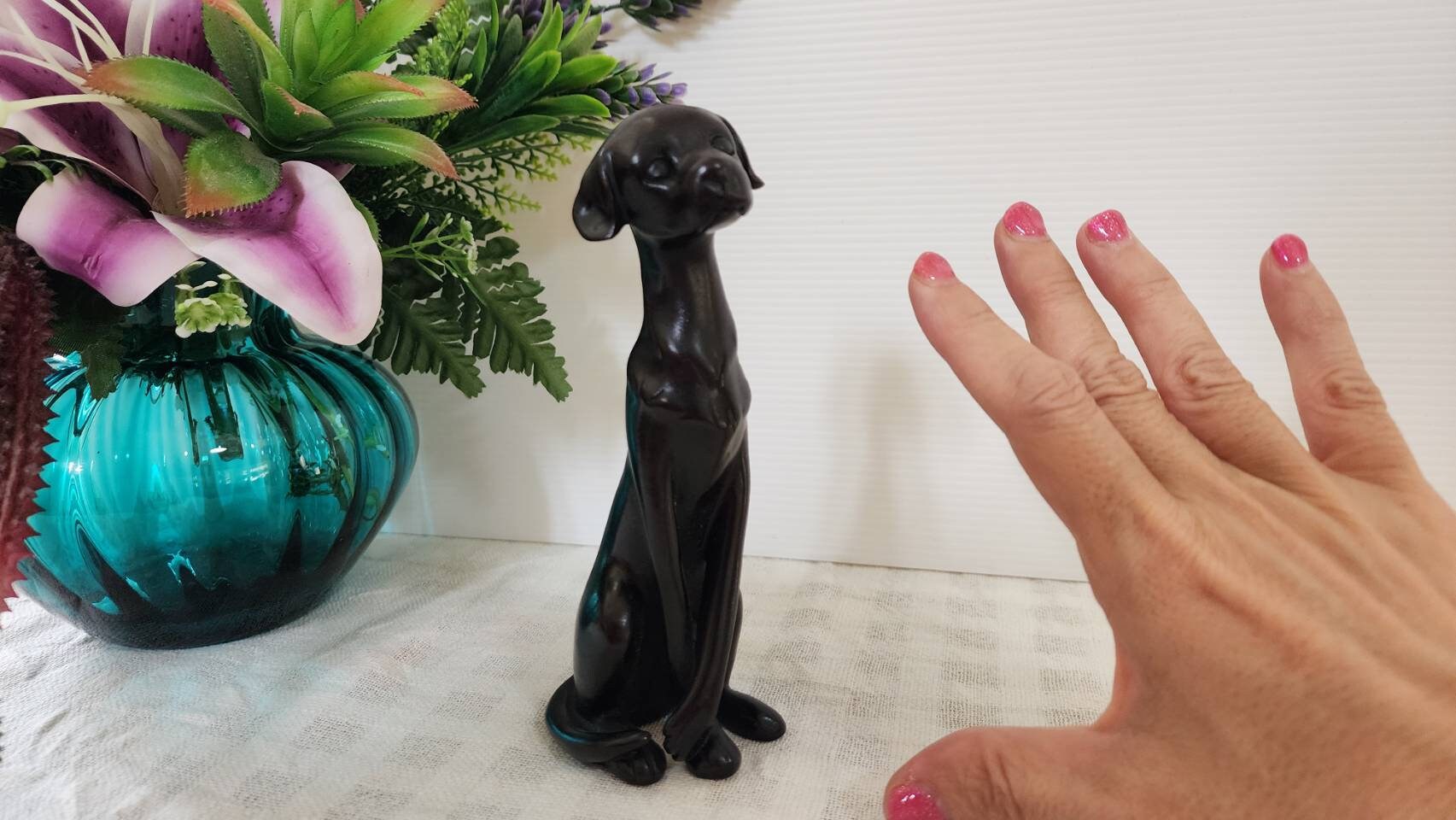 Labrador Retriever Figurine, 6 Black Resin Dog Statue, Realistic Canine ...