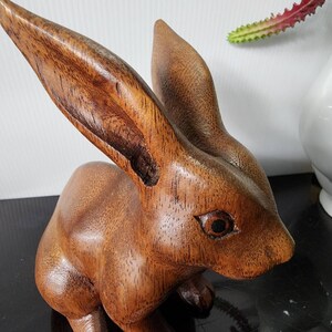 Hand-carved Wooden Rabbit Figurine 5, Artistic Home Decor, Perfect Gift ...