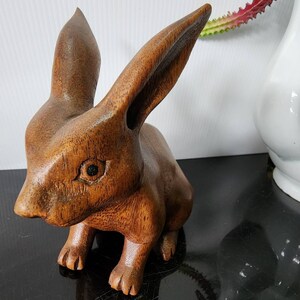 Hand-carved Wooden Rabbit Figurine 5, Artistic Home Decor, Perfect Gift ...