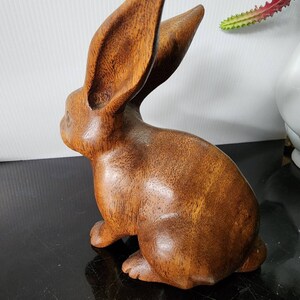 Hand-carved Wooden Rabbit Figurine 5", Artistic Home Decor, Eco ...