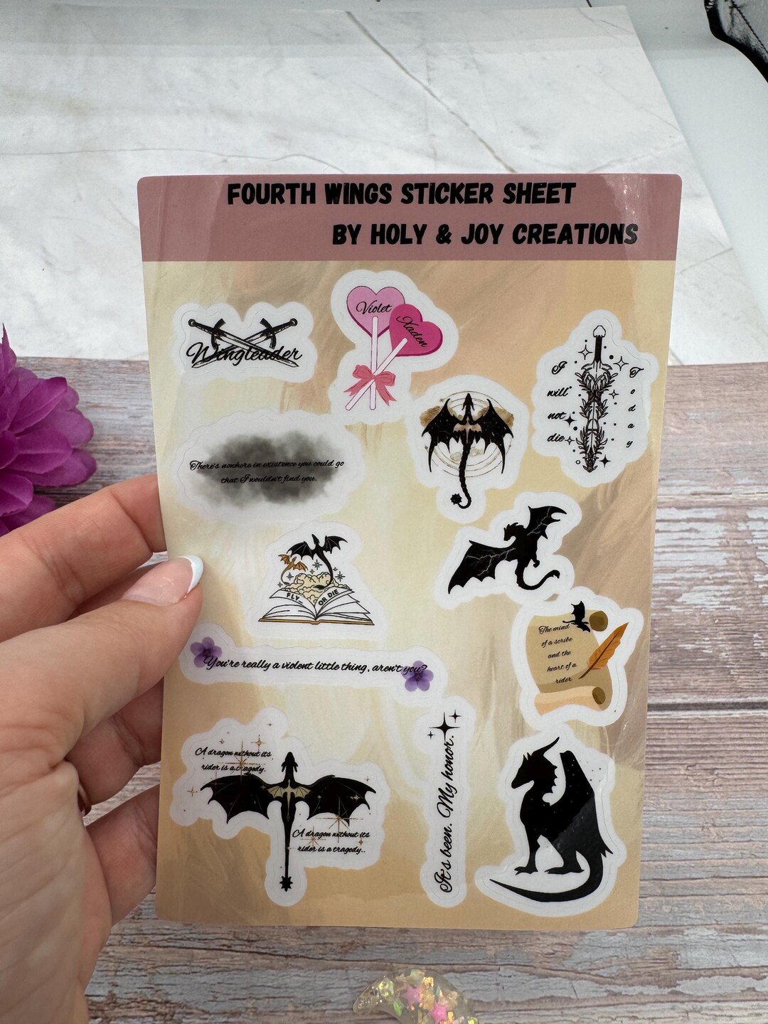 Fourth Wing- Xaden and Violet Sticker Sheet - Etsy