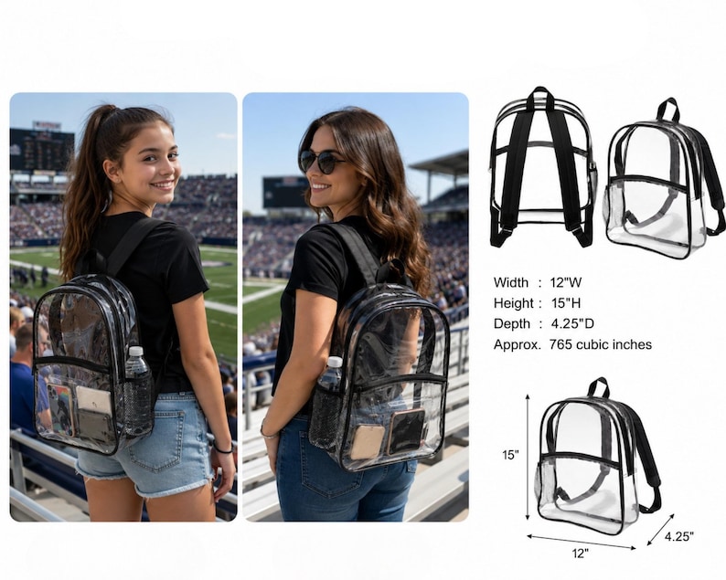 Clear Stadium Bags Approved for Stadium Security, Clear Crossbody Bag ...