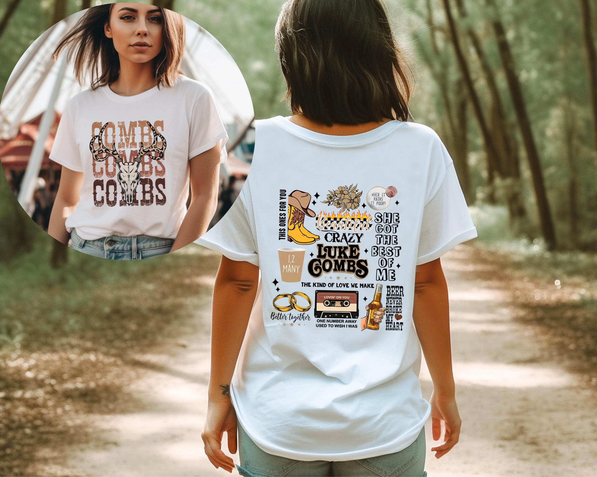 Combs Bullhead Two Side Print Shirt, Country Music Fan Tee, Western ...