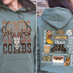 Combs Bullhead Sweatshirt & Hoodie, Two Side, Country Music Shirt, Luke ...