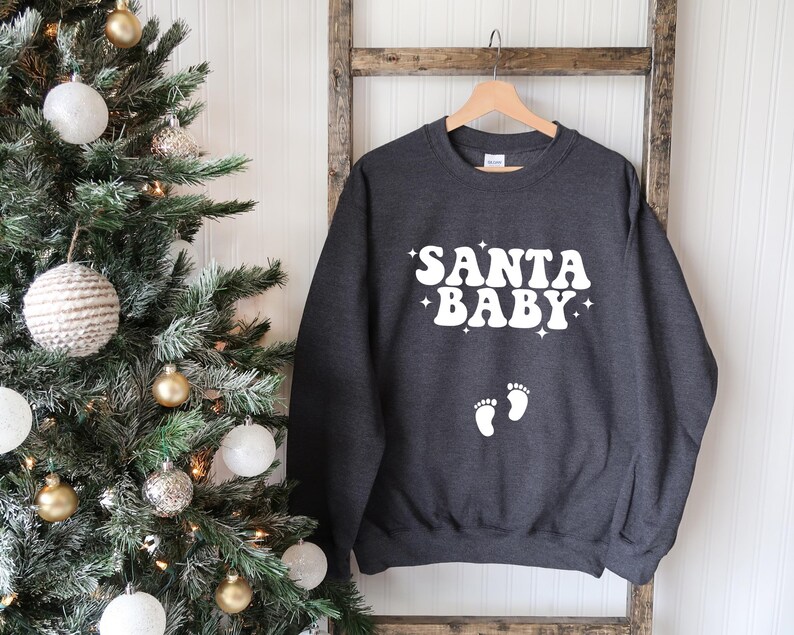 Santa Baby Maternity Sweatshirt: Christmas Pregnancy Announcement ...