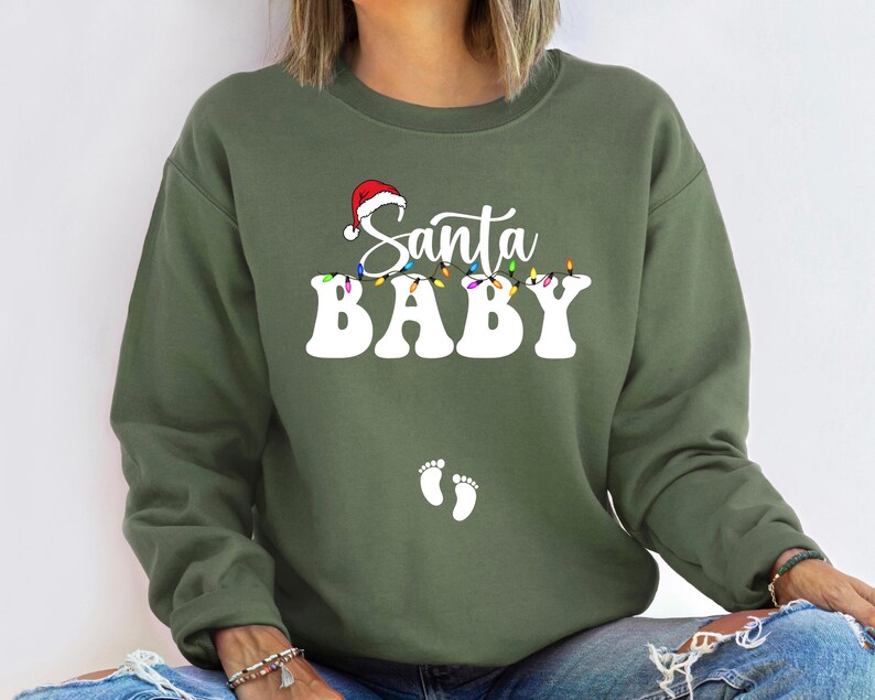 Santa Baby Maternity Sweatshirt: Christmas Pregnancy Announcement - Etsy