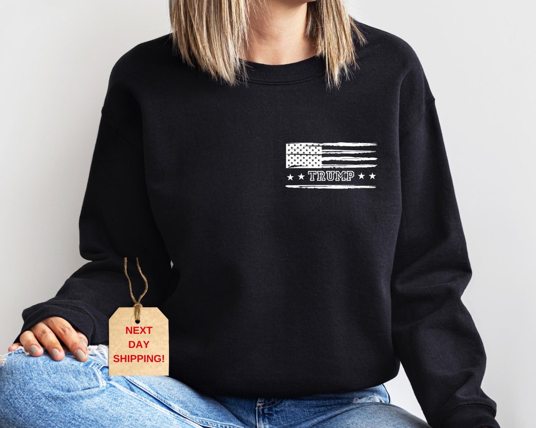Trump American Flag Pocket Sweatshirt - Republican Unisex Sweater - Etsy