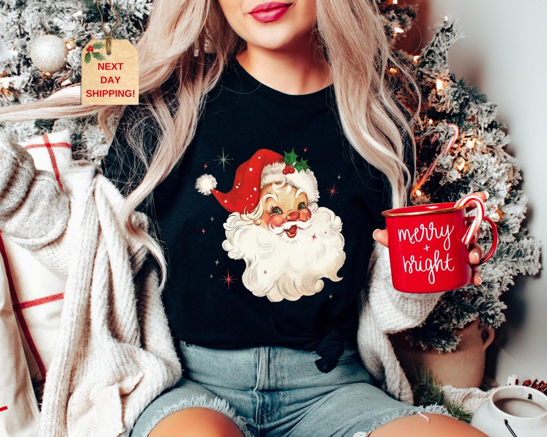 Retro Santa Face Christmas Shirt: Vintage Family Group Tee - Etsy