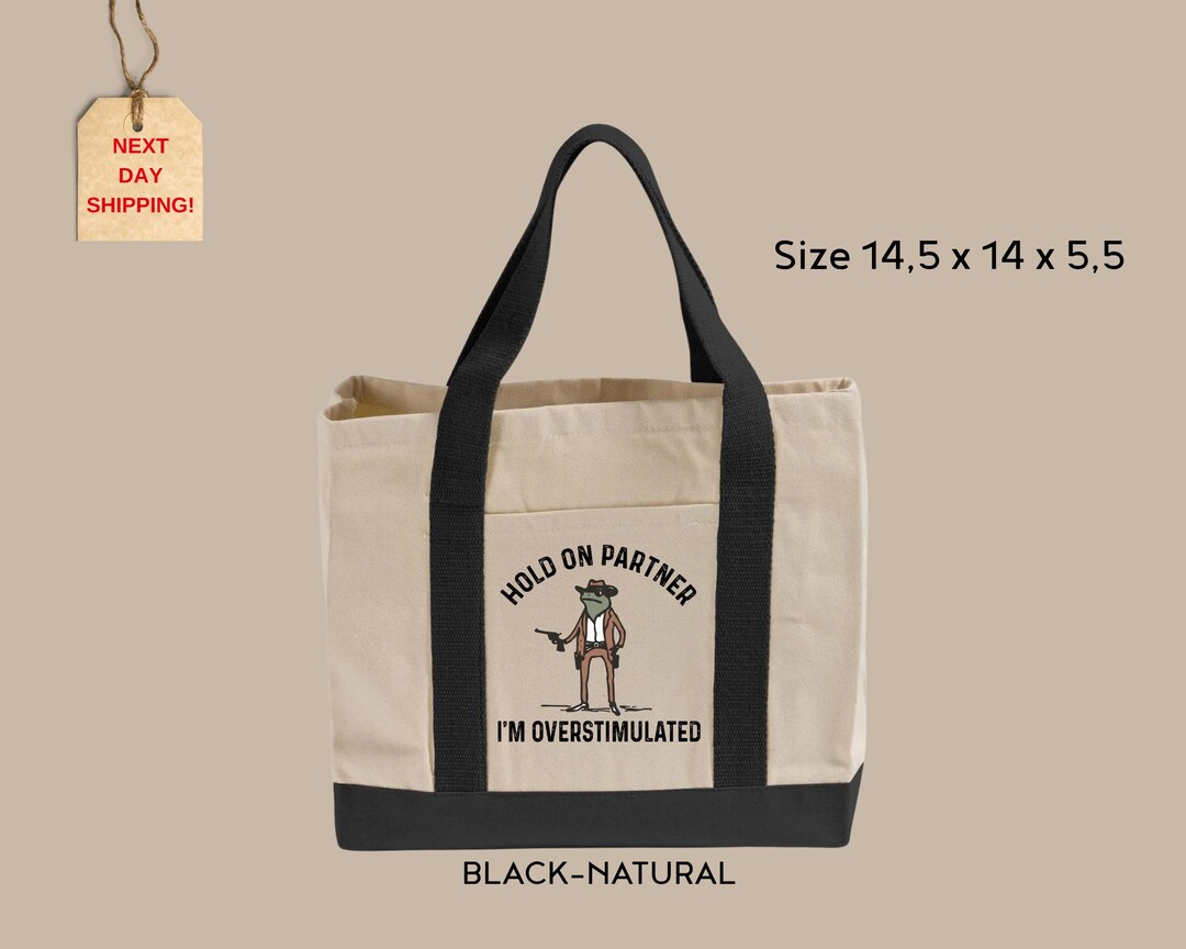 Cowboy Frog Meme Tote Bag: Funny Weirdcore Canvas - Etsy