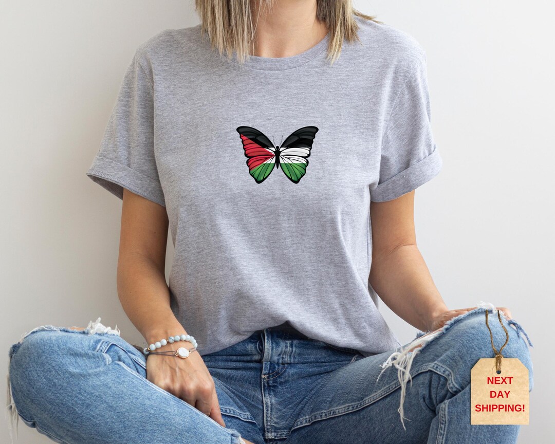 Palestine Flag Butterfly Shirt: Equality, Free Gaza - Etsy