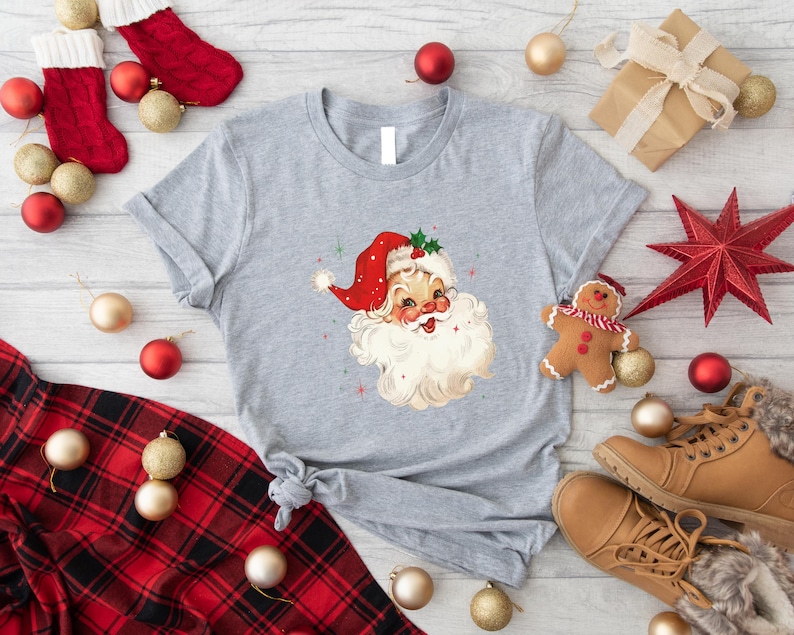 Retro Santa Face Christmas Shirt: Vintage Family Group Tee - Etsy