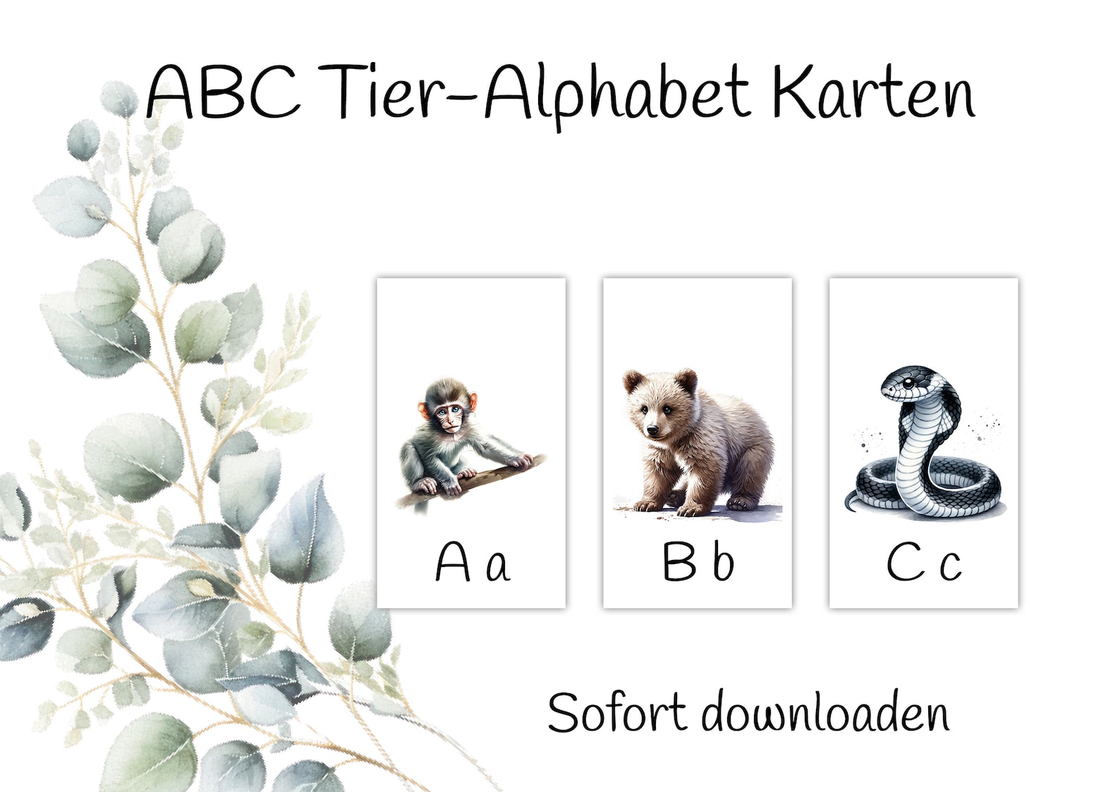 ABC Animal Alphabet Cards - Printable | Flashcards for Preschoolers and ...