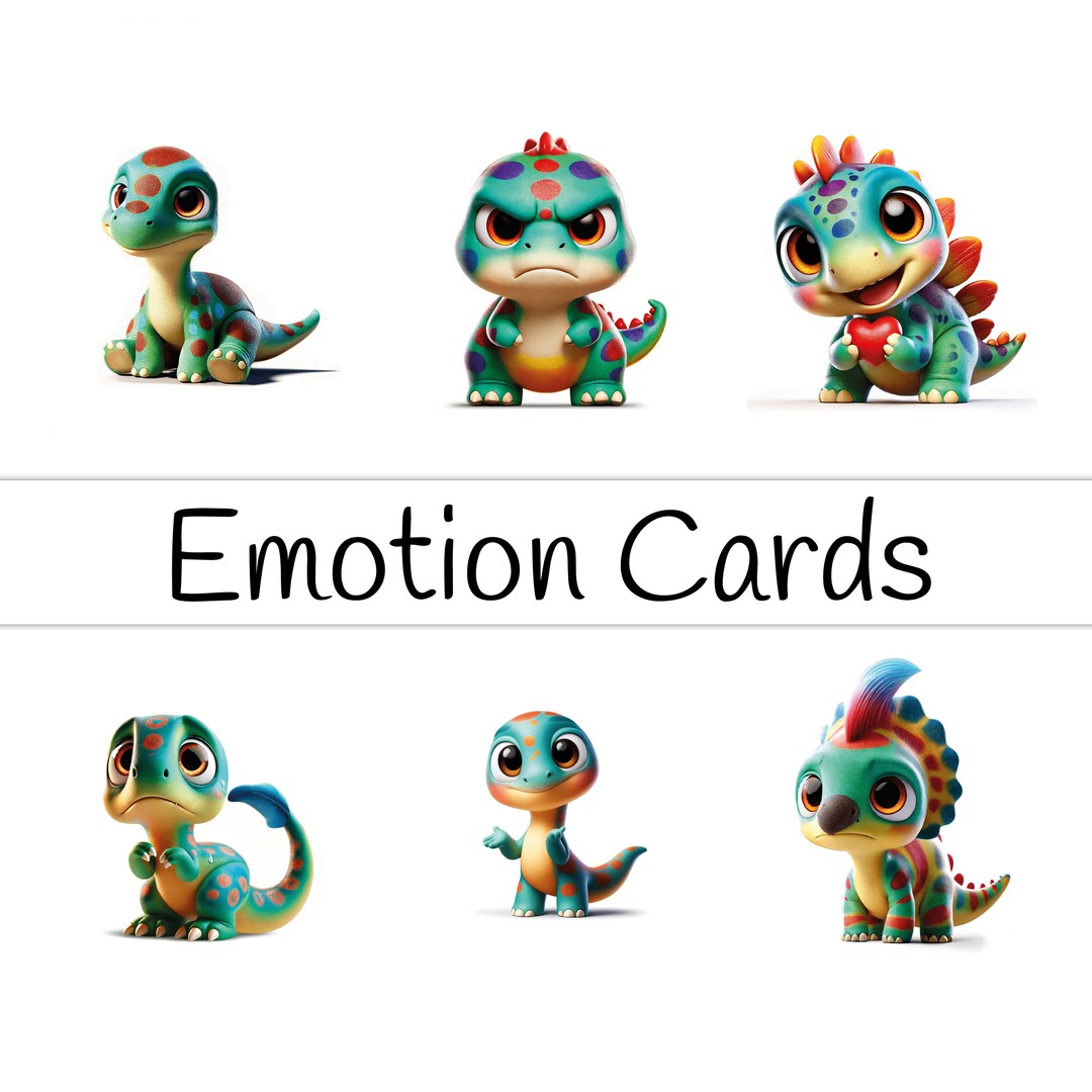 14 Dinosaur Emotion Cards | Emotion Cards | Dinosaur | Learning Cards ...
