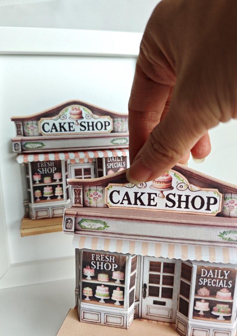 5x7 Cake Shop Pop-up Frame, DIY Miniature Scenery Kit, Instant Download ...