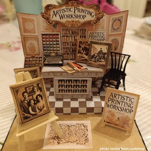 Pick Scene Vintage Art Workshop Stand, Backdrop, Diorama, Photo Frame ...