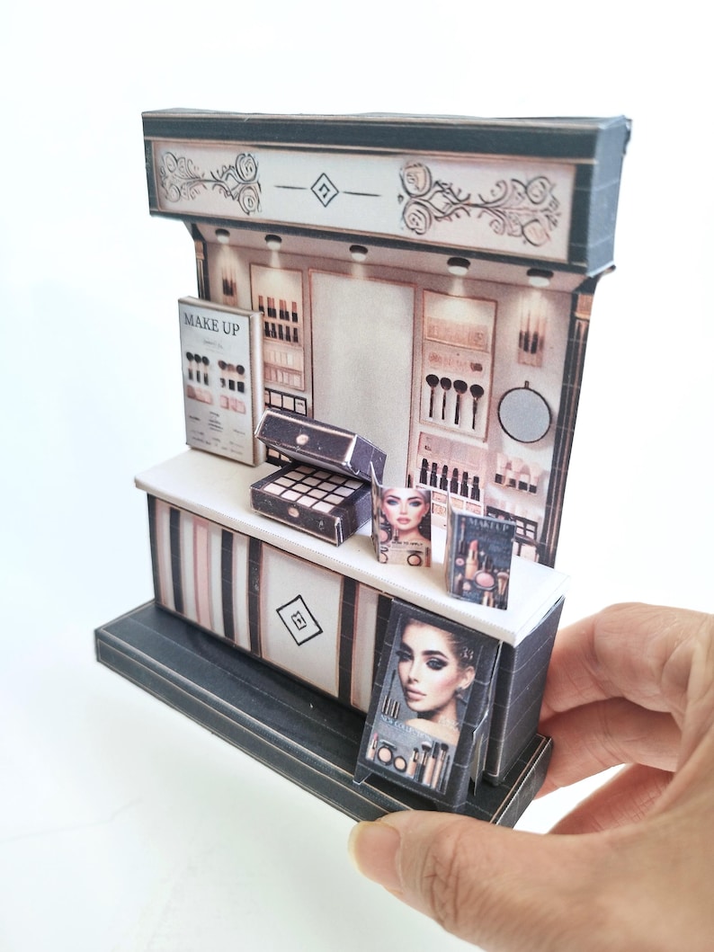 Make up Counter Cardstock Standable DIY Miniature Scenery Kit, Make up ...