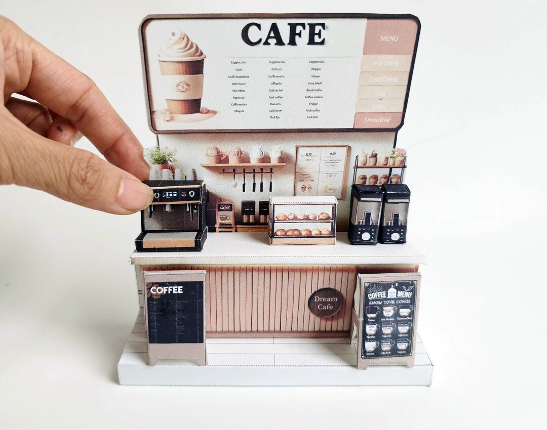 Pickscene Coffee Shop DIY Miniature Scenery Kit, Instant Download ...