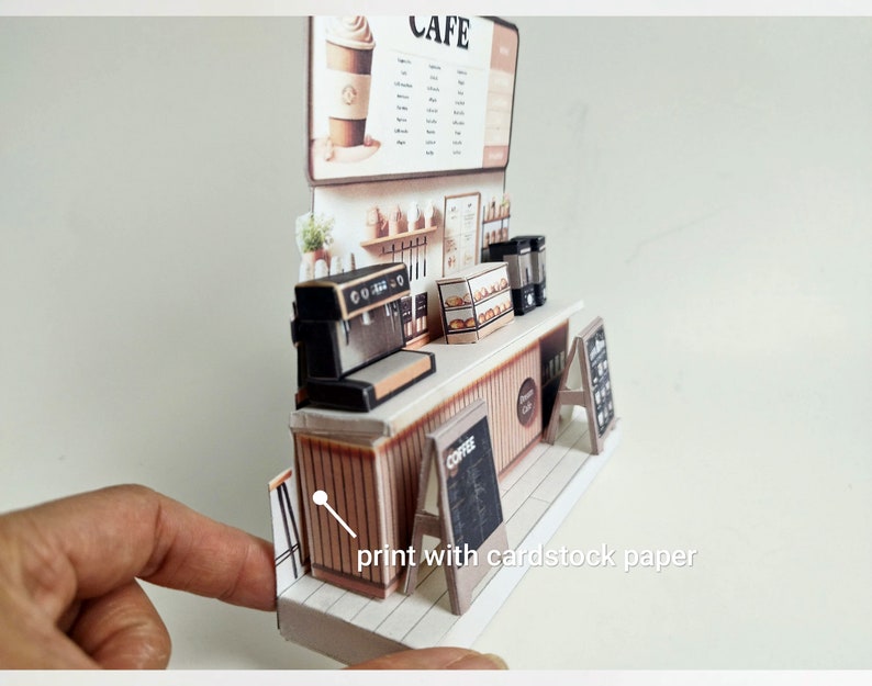 Pickscene Coffee Shop- DIY Miniature Scenery Kit, Instant Download ...
