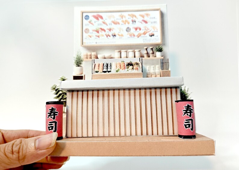 DIY Japanese Sushi Shop Miniature – 3D Papercraft Kit (printable) - Etsy