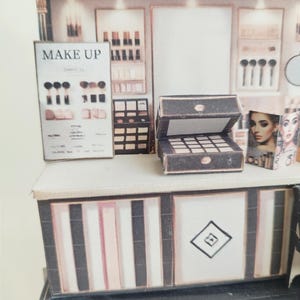 Make up Counter Cardstock Standable DIY Miniature Scenery Kit, Make up ...