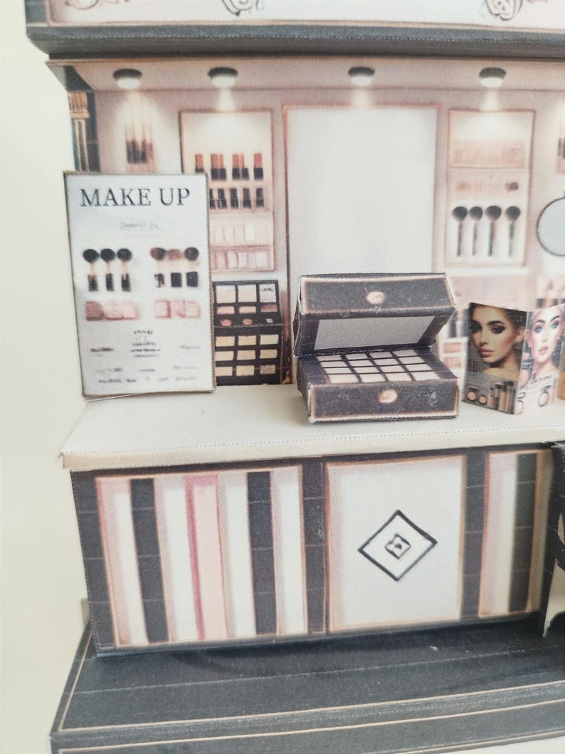 Make up Counter Cardstock Standable DIY Miniature Scenery Kit, Make up ...
