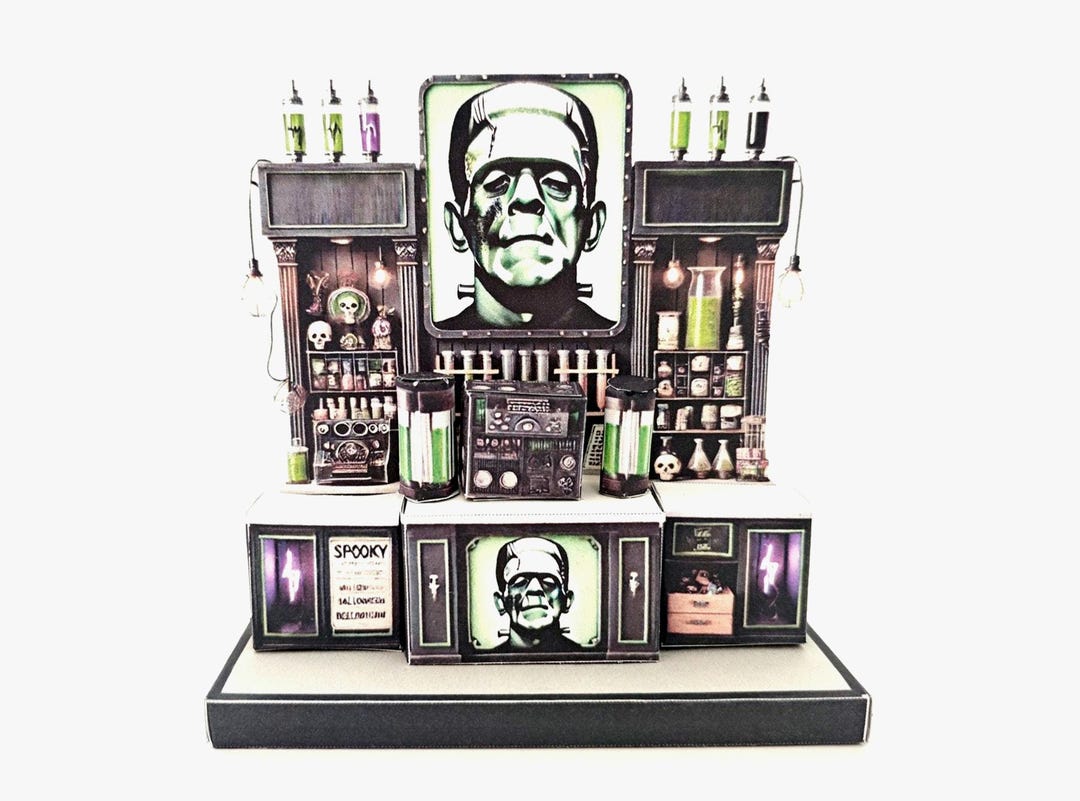 Frankenstein 3D Stand- DIY Halloween Decoration, Scientists, Scary ...