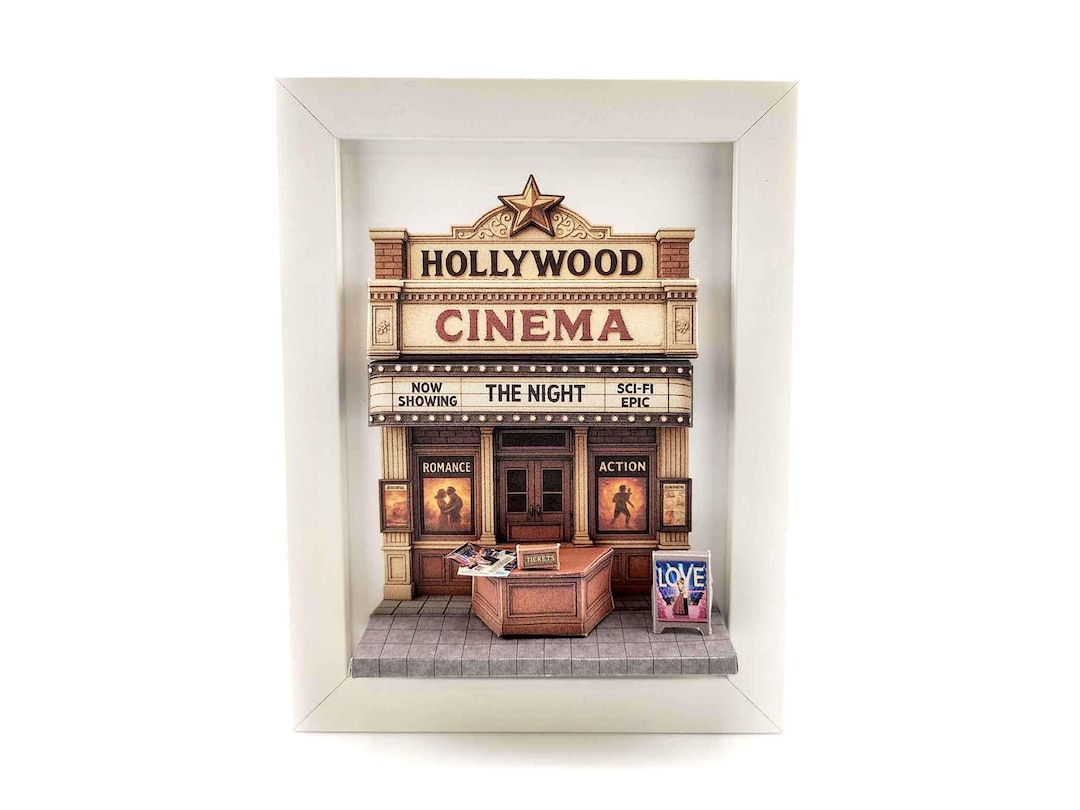 Hollywood Cinema Theater Diorama — Miniature Craft Kit, Suitable for ...