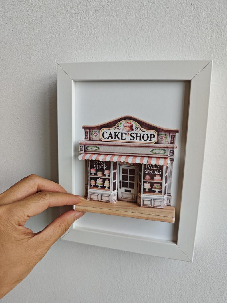 5x7 Cake Shop Pop-up Frame, DIY Miniature Scenery Kit, Instant Download ...