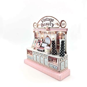Vintage Makeup Counter Miniature: DIY Cardstock Scenery Kit (printable ...