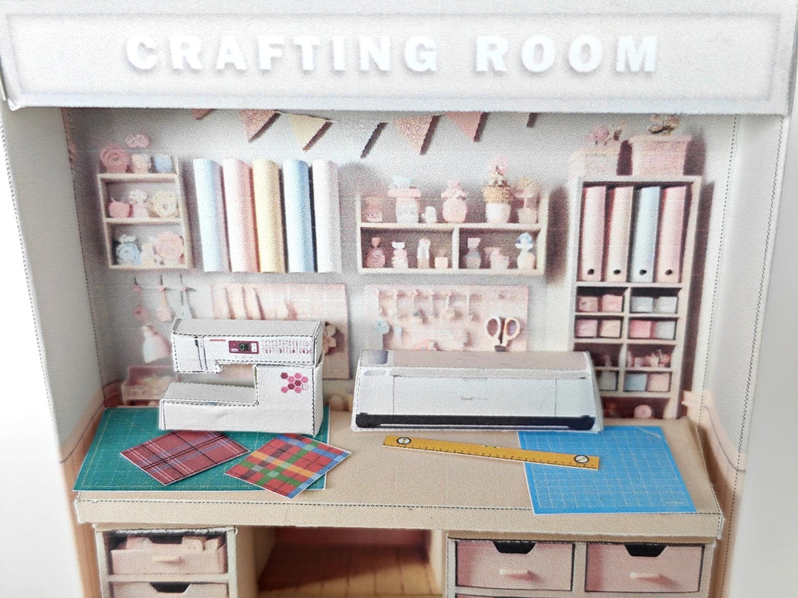 Pick Scene Pink Crafting Room -cute Room, Sewing, Paper Craft, Table ...