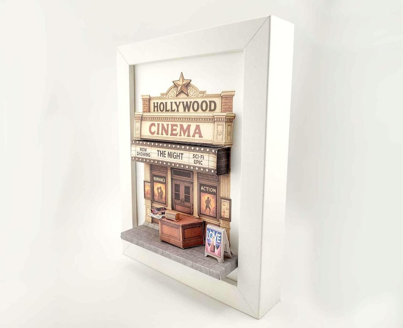 Hollywood Cinema Theater Diorama — Miniature Craft Kit, Suitable for ...