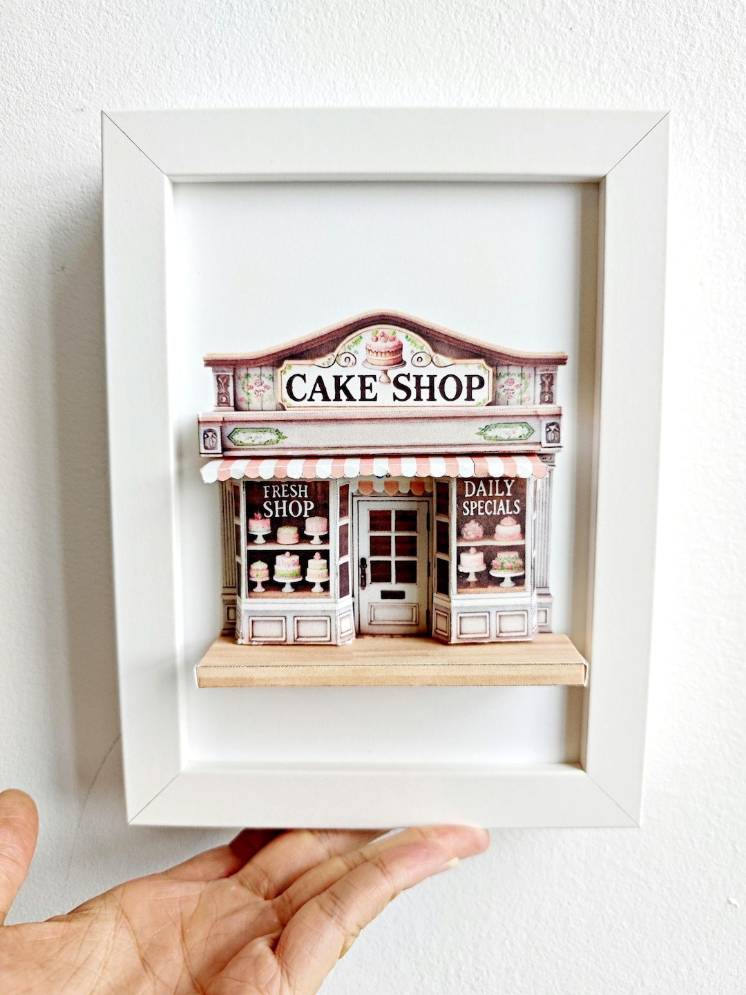 5x7"- Cake Shop Pop-up Frame, DIY Miniature Scenery Kit, Instant ...