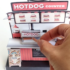 Hot Dog Counter- DIY Miniature Kit, Instant Download Template, Gift ...